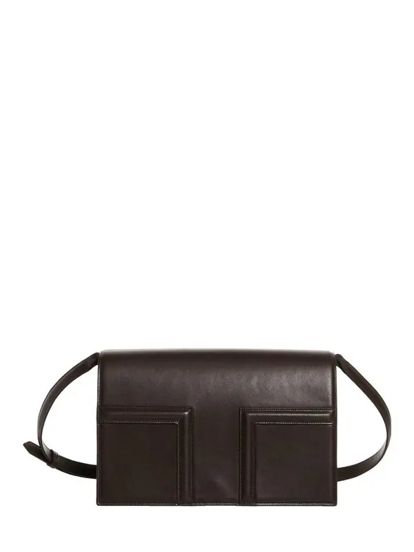 TOTEME T-flap Crossbody Bag - Coffee