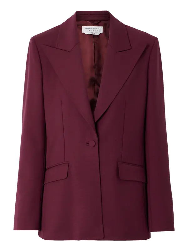 Gabriela Hearst Leiva Wool Blazer - Burgundy