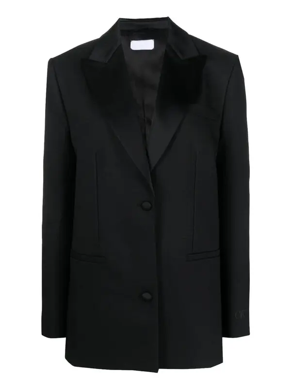 Off-White Single-breasted Tuxedo Blazer - Black