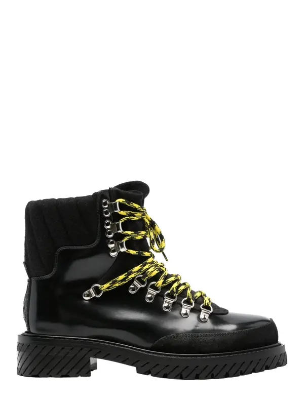 Off-White Patent-leather Ankle Boots - Black