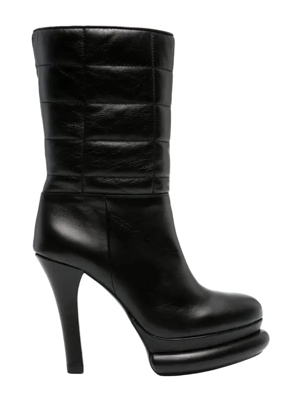 PALOMA BARCELO 120mm Quilted-panel Platform Boots - Black