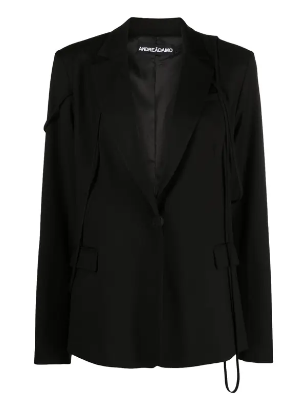 ANDREĀDAMO Layered-detail Blazer - Black