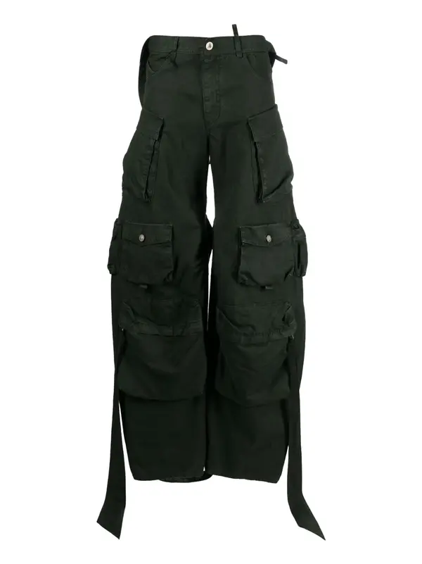 Attico Fern Low-rise Cargo Pants - Green