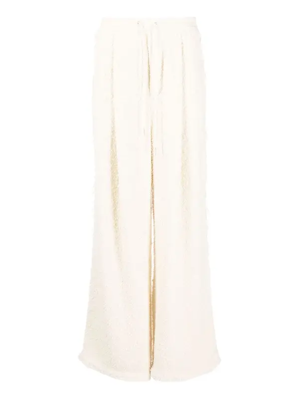Eckhaus Latta Bouclé Wide-leg Trousers - Neutrals