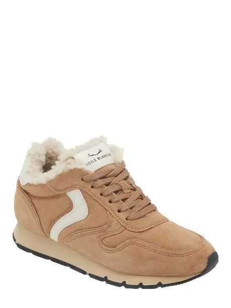 VOILE BLANCHE Julia Shearling-lined Suede Sneakers - Tobacco Ice