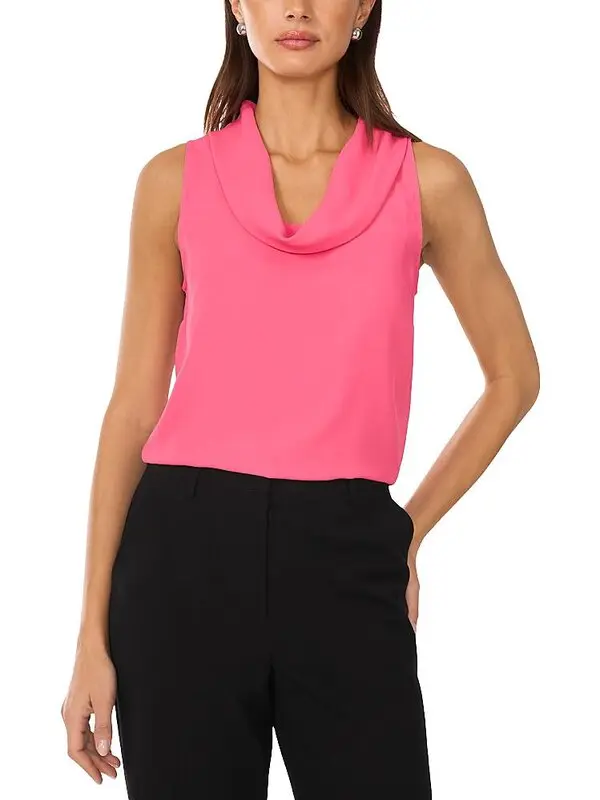 Vince Camuto Sleeveless Cowl Neck Top - Pink Bliss