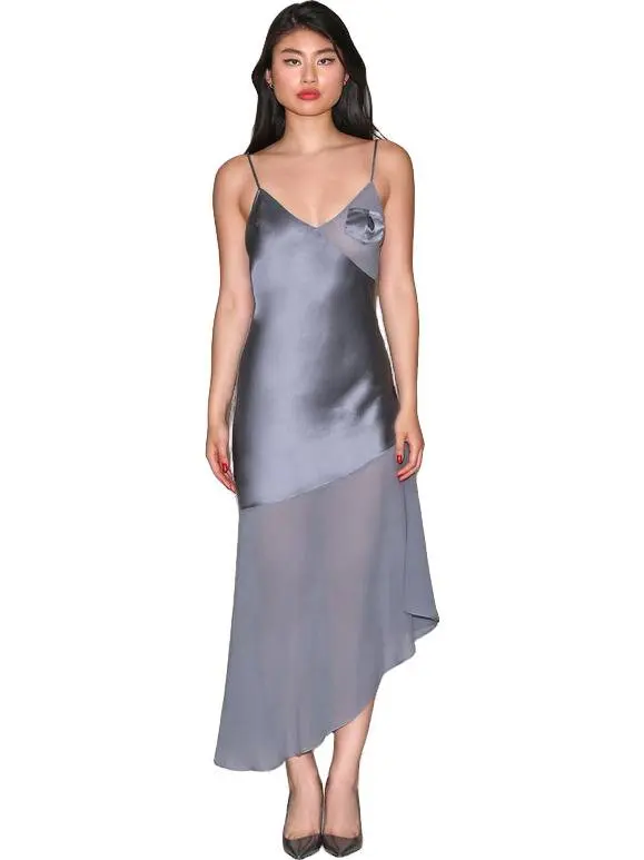 Fleur Du Mal Chiffon & Satin Slip - Grey