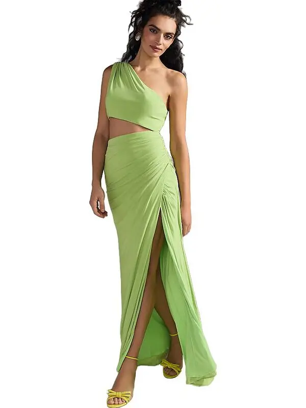 Mac Duggal One-shoulder Cutout Dress - Lime