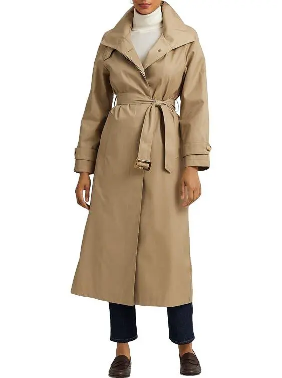 Ralph Lauren Stand Collar Trench Coat - Sand