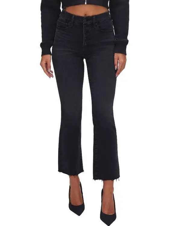 Good American Good Legs Crop Mini Bootcut Jeans - Black267