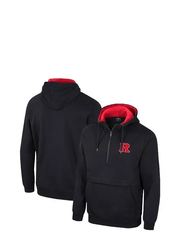 COLOSSEUM Rutgers Scarlet Knights Half-zip Hoodie - Black