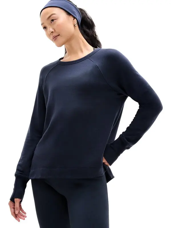 Athleta Coaster Luxe Recover Relaxed Sweatshirt - Navy