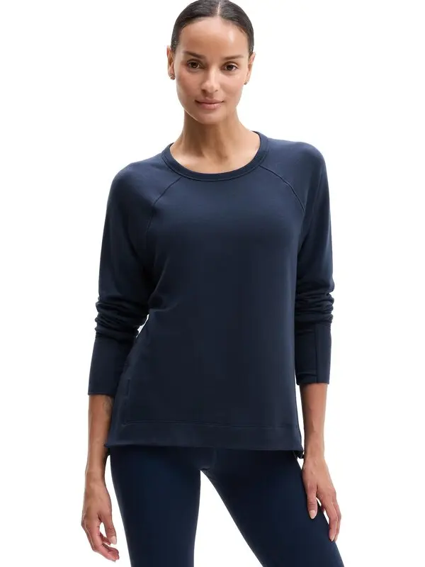 Athleta Coaster Luxe Recover Relaxed Sweatshirt - Navy