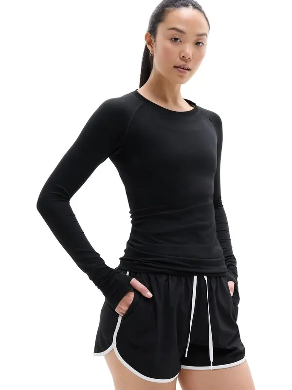 Athleta Momentum Seamless Fitted Top - Black