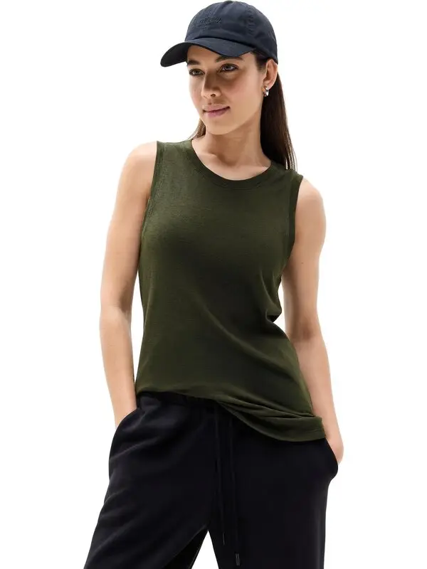 Athleta Breezy Relaxed Tank - Aspen Olive