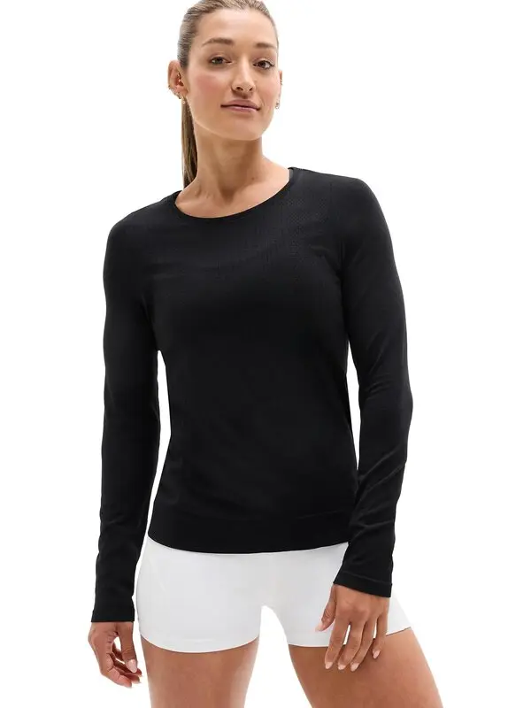 Athleta In Motion Seamless Top - Black