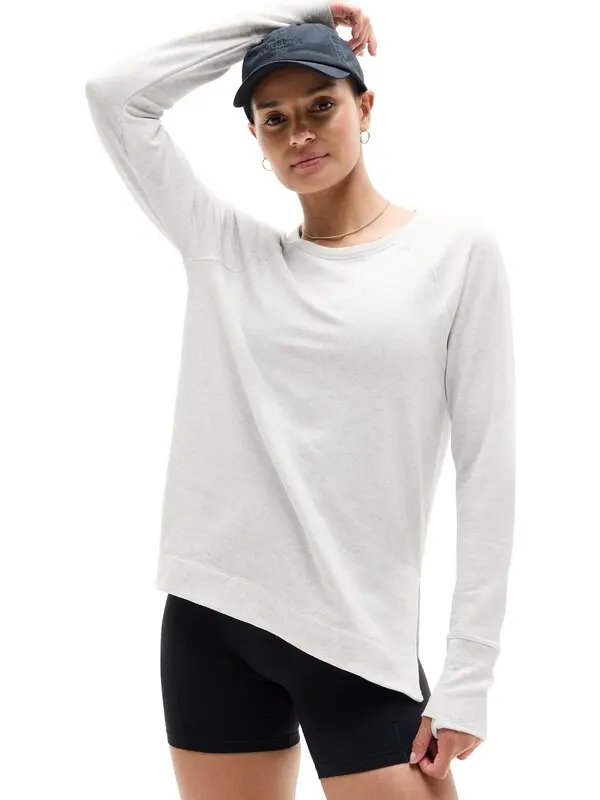 Athleta Coaster Luxe Recover Sweatshirt - Fog Grey Heather