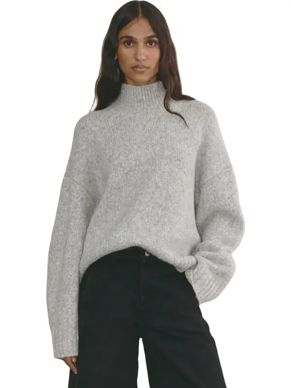 Everlane Oversized Turtleneck Sweater - Heather Grey
