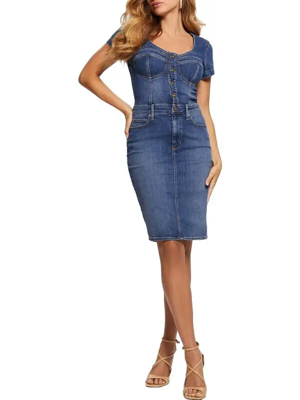 Guess Naomy Denim Dress - Blue