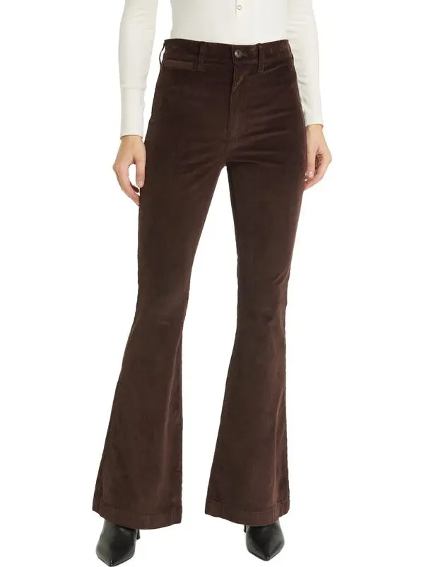 Madewell Flare Corduroy Pants - Dark Coffee