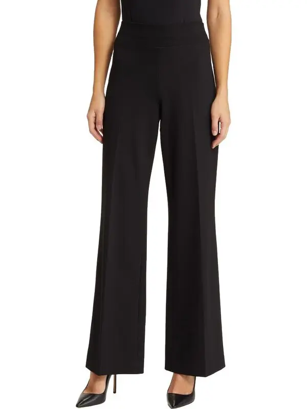 Anne Klein Pull-on Wide Leg Trousers - Anne Black