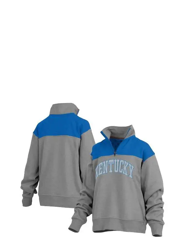 PRESSBOX Kentucky Wildcats Fleece Quarter-zip Jacket - Gray