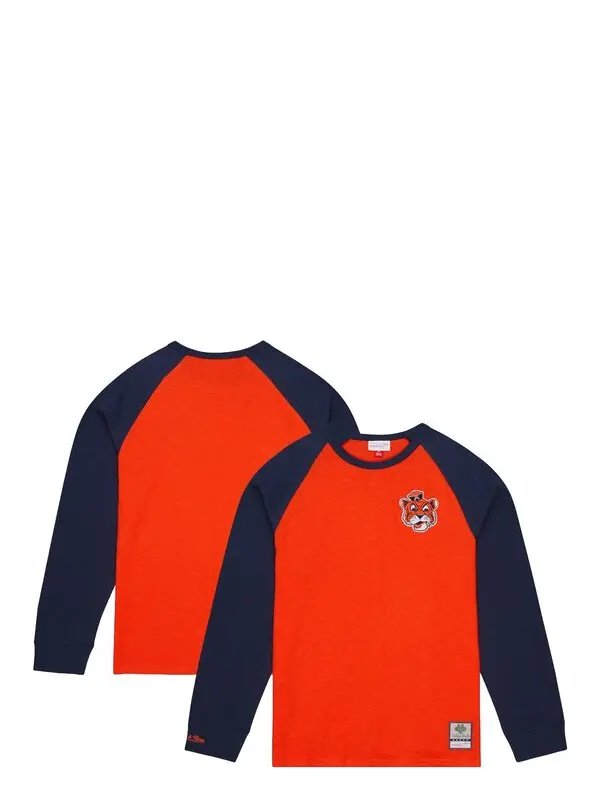 Mitchell & Ness Auburn Tigers Legendary Slub Raglan Long Sleeve T-shirt - Orange