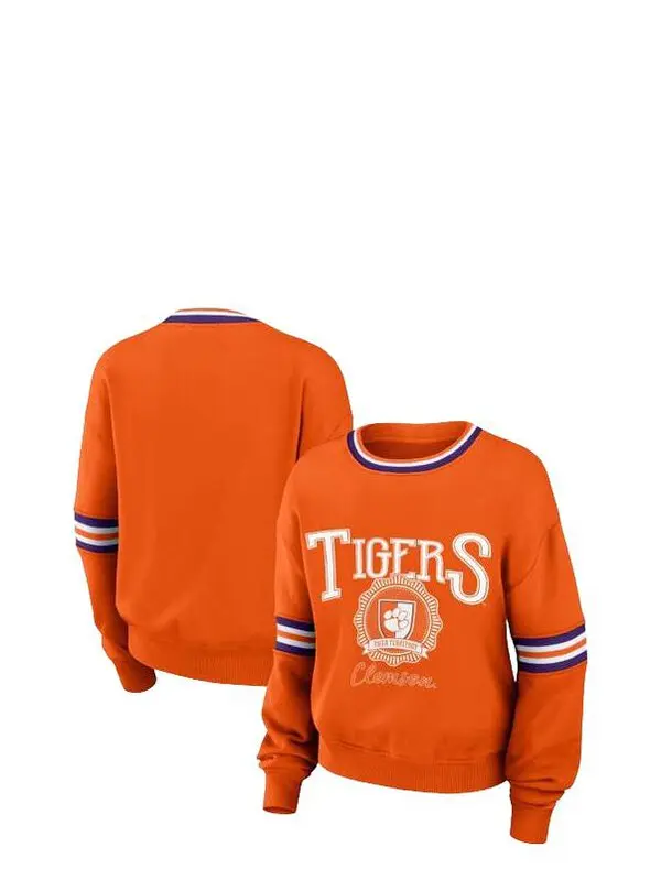 WEAR BY ERIN ANDREWS Clemson Tigers Vintage Pullover Sweatshirt - Orange