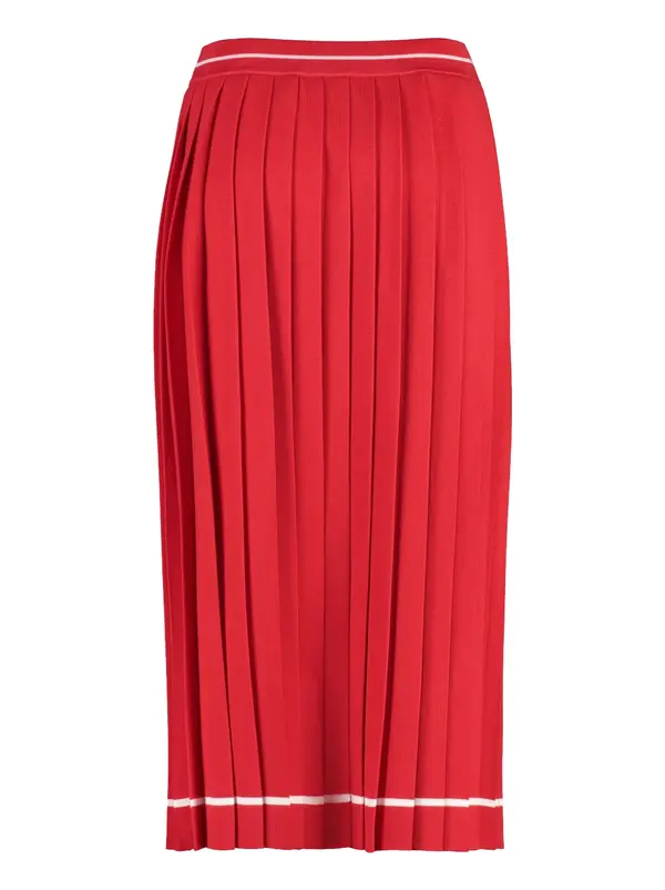 Gucci Gg Jacquard Pleated Midi Skirt - Red