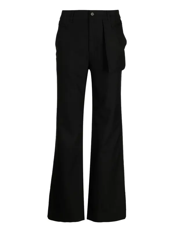 FENG CHEN WANG Mid-rise Flared Trousers - Black