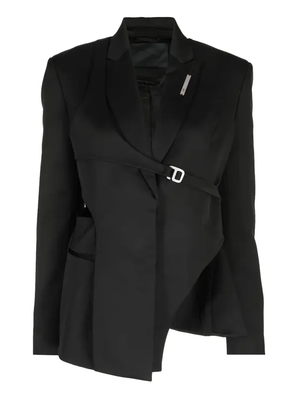 HELIOT EMIL Logo-plaque Asymmetric Blazer - Black