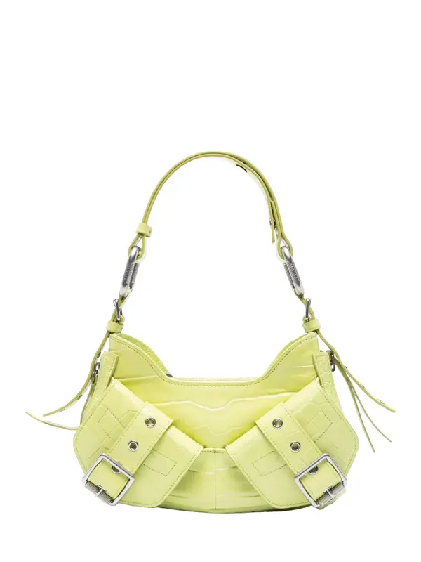 BIASIA Y2k Crocodile-embossed Leather Shoulder Bag - Yellow