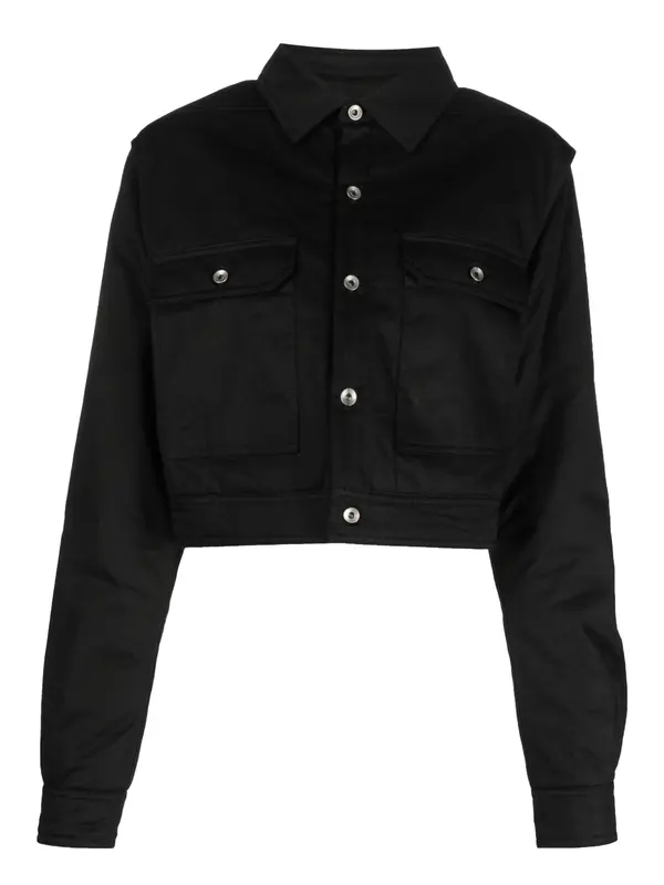 Rick Owens Cut-out Cropped Jacket - Black