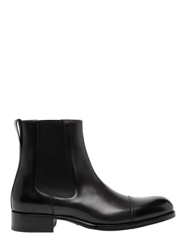 TOM FORD Edgar Leather Chelsea Boots - Brown