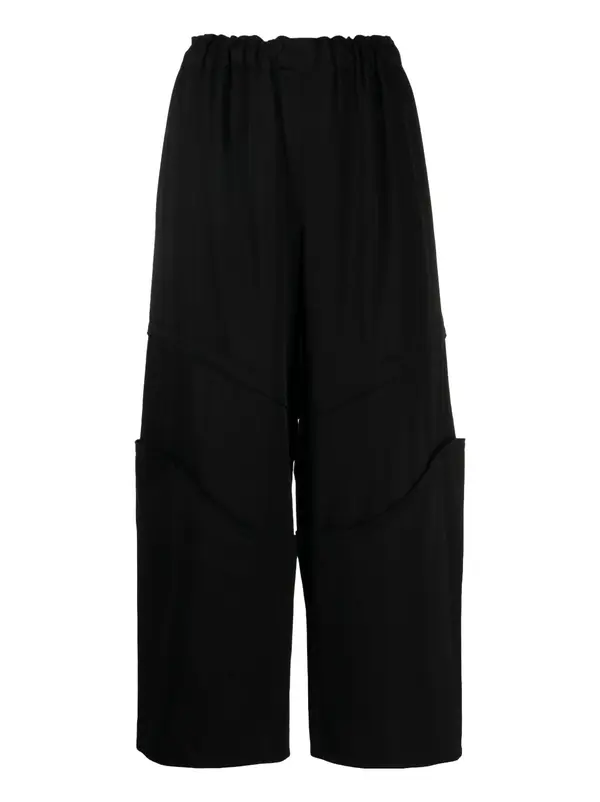 Comme Des Garçons Elasticated-waist Cropped Trousers - Black