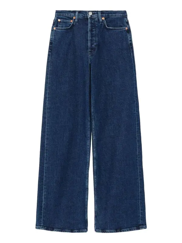 RE/DONE High-rise Wide-leg Jeans - Blue