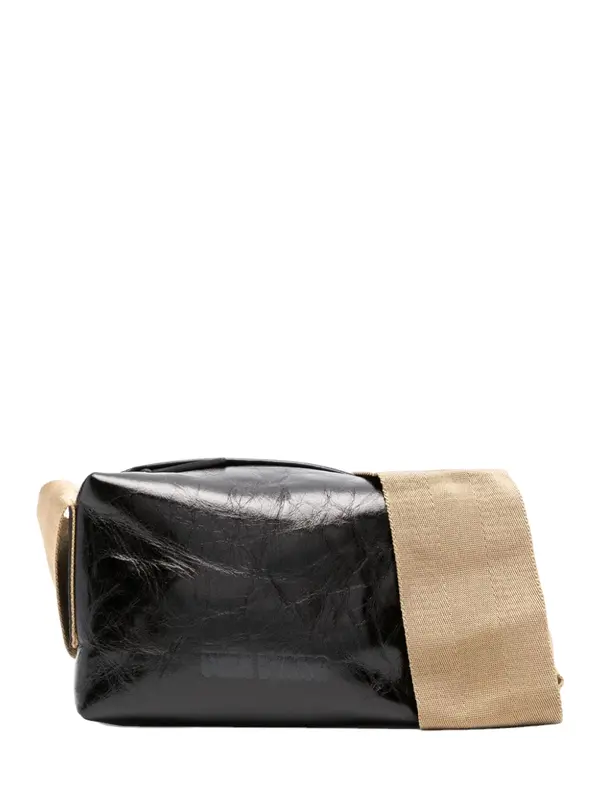 UMA WANG Structured Leather Cross Body Bag - Black