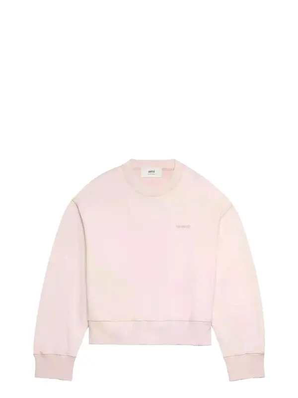 Ami Embroidered Cotton Sweatshirt - Pink