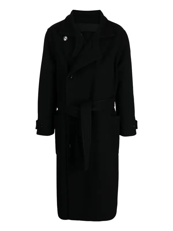 LEMAIRE Belted Double-breasted Coat - Black
