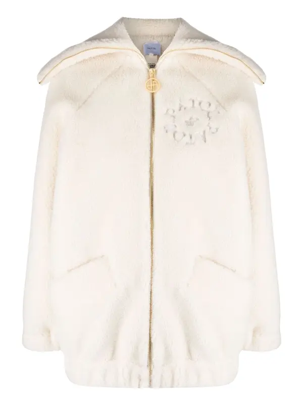 Patou Logo-embroidered Fleece Jacket - Neutrals