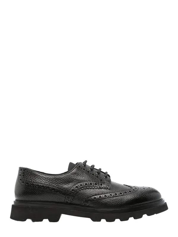 DOUCAL'S Panelled Leather Brogues - Black