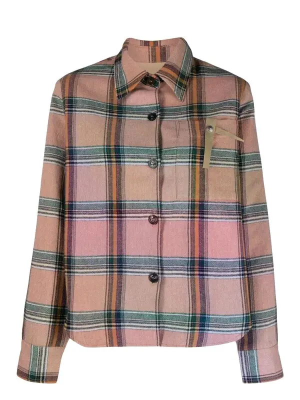 FORTELA April Check-print Flannel Shirt - Pink