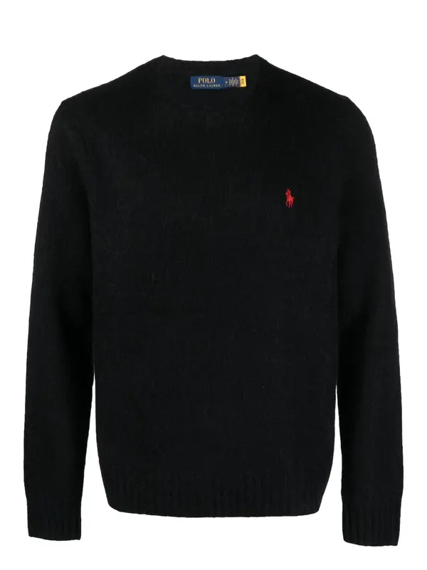 Polo Ralph Lauren Pony-embroidered Knitted Jumper - Black