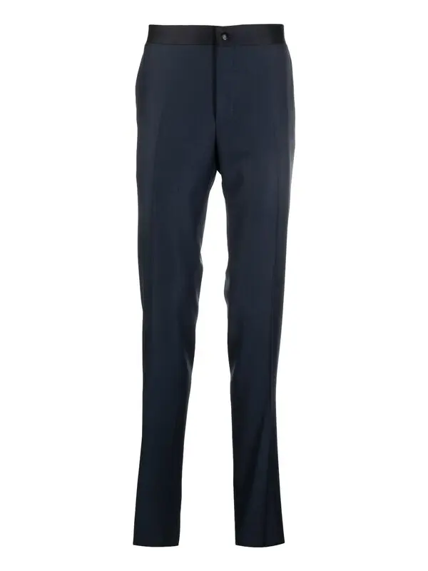 Canali Tailored Wool Trousers - Blue