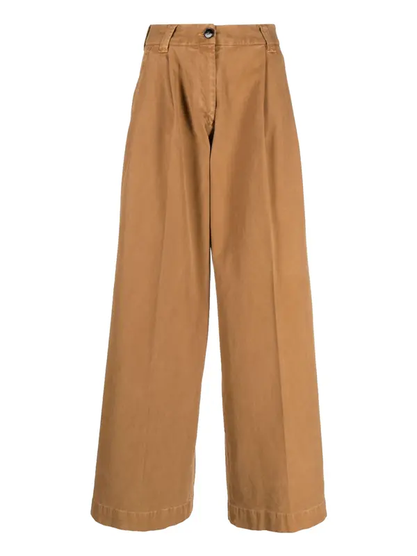 GABRIELE PASINI High-waisted Wide-leg Trousers - Brown