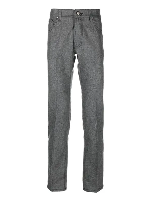 Jacob Cohen Bard Slim-cut Flannel Trousers - Grey