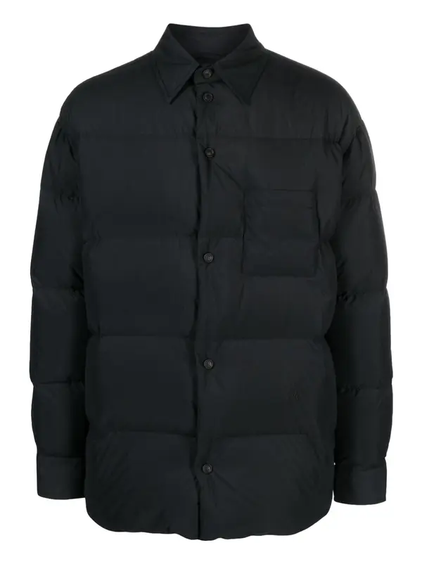Off-White Button-front Puffer Jacket - Black