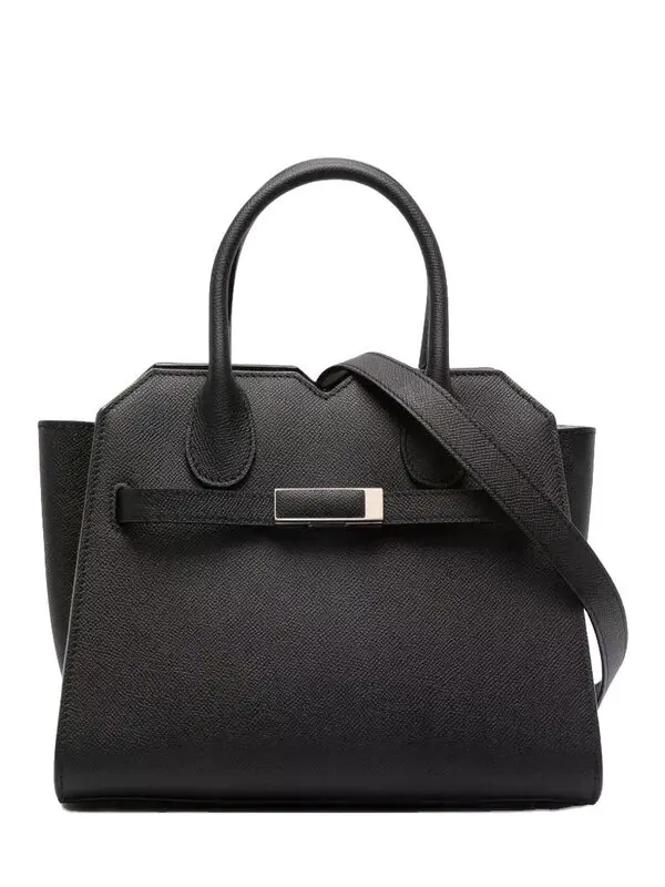 VALEXTRA Mini Milano Leather Tote Bag - Black