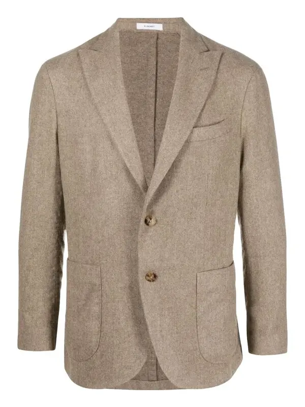 Boglioli Single-breasted Virgin-wool Blazer - Neutrals