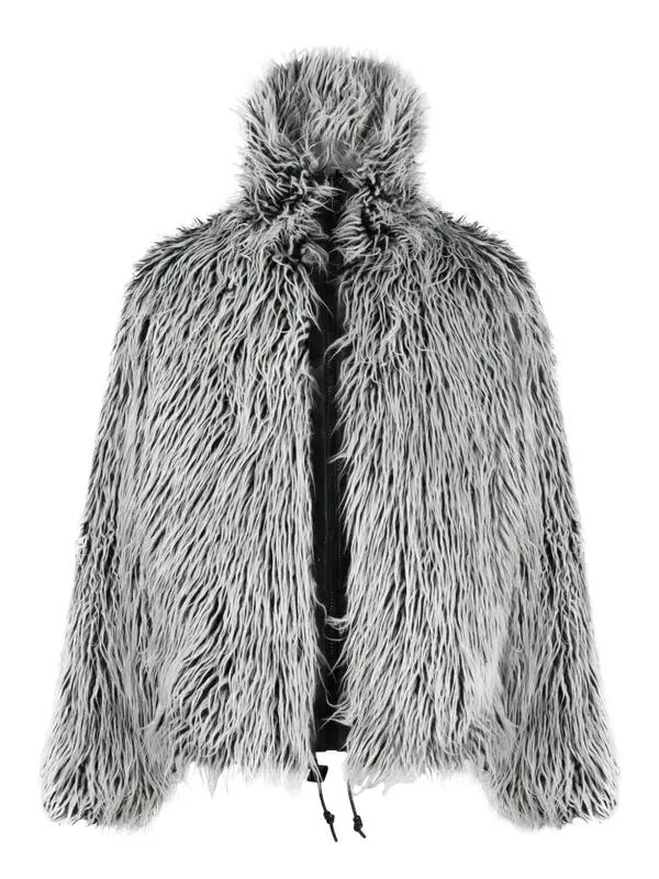 Dolce & Gabbana Funnel-neck Faux-fur Jacket - Black